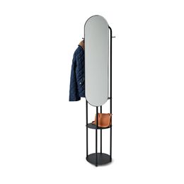 Tchibo - Standgarderobe mit gro&szlig;em Spiegel - 43x35x187cm - schwarz - Stahl / Glas