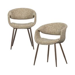 Tchibo - Woood Esszimmerstuhl &raquo;Yossi&laquo; mit Metallfu&szlig; - 57x57x78cm - braun - Metall / Polyester