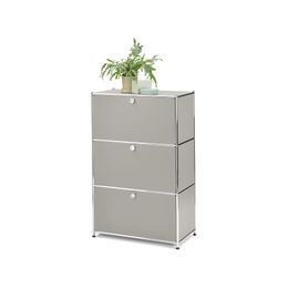 Tchibo - Kommode &raquo;Cn3&laquo; mit 3 Klappf&auml;chern - 77x40x120,5cm - chrom - Stahl / Aluminium / Kunststoff
