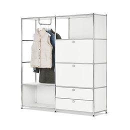 Tchibo - Garderobe Metall &raquo;Cn3&laquo; mit 2 Klappenf&auml;chern und 2 Schubladen - 152x40x158,5cm - chrom - Stahl / Aluminium / Kunststoff