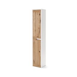 Tchibo - Hochschrank mit 2 T&uuml;ren - 30x25x160cm - braun - Eichenholz / Glas