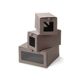 Tchibo - Ordnungsboxen-Set mit Sichtfenster - taupe