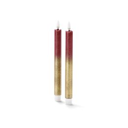 Tchibo - 2 LED-Echtwachs-Stabkerzen - dunkelrot