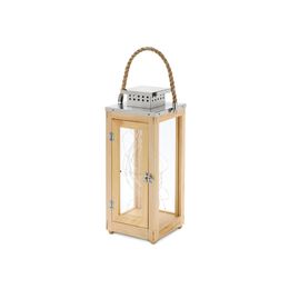 Tchibo - LED-Dekolaterne - 18x18x40cm - silber - Holz / Metall / Glas