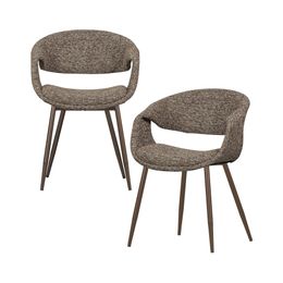 Tchibo - Woood Esszimmerstuhl &raquo;Yossi&laquo; mit Metallfu&szlig; - 57x57x78cm - braun - Metall / Polyester