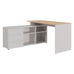 Tchibo - Winkelschreibtisch &raquo;Lissabon&laquo; - 145x146x77cm - braun - Holz / Kunststoff
