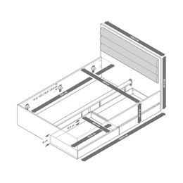 Tchibo - Stauraumbett - 204x145x110,5cm - dunkelgrau -