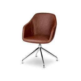 Tchibo - Gepolsterter Drehstuhl aus Kunstleder - 56x57x84cm - cognac - Polyurethan / Metall