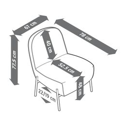 Design-Sessel mit Fu&szlig;hocker &ndash; von Scapa - 67x78x77,5cm - anthrazit -
