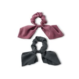 Tchibo - 2 Haargummis &raquo;Scrunchies&laquo; mit Schleife - braun