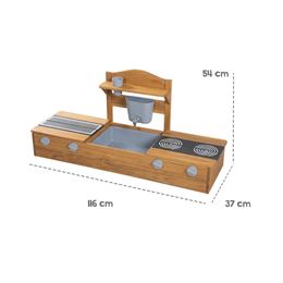 Roba 2-in-1-Balkonsandkasten mit Matschk&uuml;che - braun