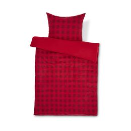 Tchibo - Microfaser-Fleece-Bettw&auml;sche - dunkelrot