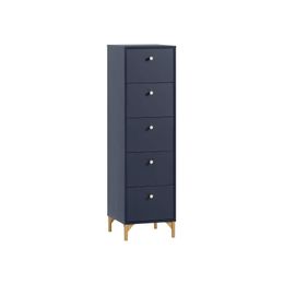 Tchibo - Kommode &raquo;Alfa&laquo; - 40x40x142cm - dunkelblau - Holz / Metall / Kunststoff