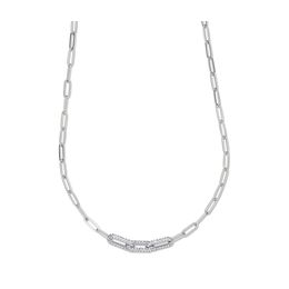 Tchibo - Kette mit Glaskristallsteinen &raquo;Paperlink&laquo; - silber