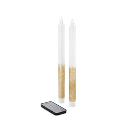 Tchibo - 2 LED-Echtwachs-Stabkerzen - wei&szlig;