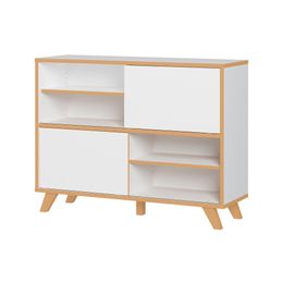 Germania Schiebet&uuml;rregal &raquo;Helsinki&laquo; - 120x40x92cm - braun - Holz / Holz