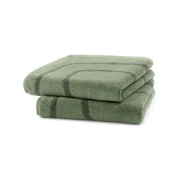 Tchibo - 2 Jacquard-Handt&uuml;cher - gr&uuml;n