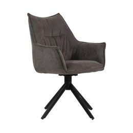 DeVries Diningsessel &raquo;Ginosa&laquo; - 62x66x90cm - dunkelgrau - Polyester / Metall