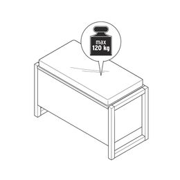 Tchibo - Stauraumsitzbank mit Polster - 84x40x48cm - braun -
