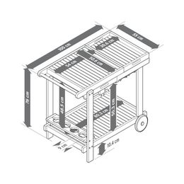 Tchibo - Grillwagen &raquo;Lenja&laquo; mit 2 Tabletts - 100x55x76cm - braun -