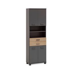 Tchibo - Hochschrank &raquo;Katta&laquo; - 60x32,5x181cm - anthrazit - Holz / Metall / Kunststoff