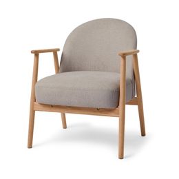 Tchibo - Sessel mit Armlehnen und Gestell aus Holz - 64x70x81cm - hellgrau - Eichenholz / Holz / Polyester