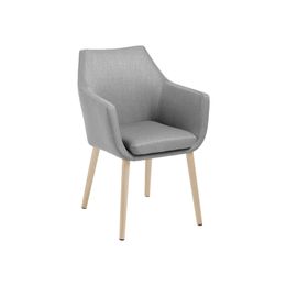 Tchibo - Stuhl mit Armlehne - 58x58x84cm - braun - Polyester / Eichenholz