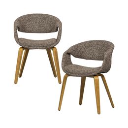 Tchibo - Woood Esszimmerstuhl &raquo;Yossi&laquo; mit naturfarbenem Holzfu&szlig; - 57x57x78cm - braun - Holz / Polyester