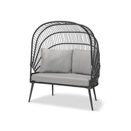 Tchibo - Bank mit geflochtenem Dach - 124x63x150cm - schwarz - Polyethylen / Stahl / Polyester