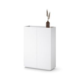 Tchibo - Highboard - 107x42x146cm - wei&szlig; - Holz / Kunststoff