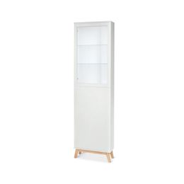 Tchibo - Eck-Vitrine - 53,5x47x192cm - braun - Holz / Eschen-Massivholz / Glas