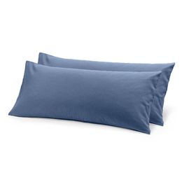 Tchibo - 2 Biber-Kopfkissenbez&uuml;ge - blau
