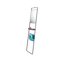 Tchibo - Handtuchregalleiter mit Spiegel - 35x30x188cm - schwarz - Stahl / Eschen-Massivholz / Silikon