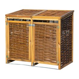 Tchibo - M&uuml;lltonnenbox - 125x80x115cm - braun - Kiefernholz