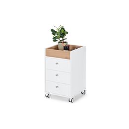 Tchibo - Rollcontainer mit Schubladen - 40x40x65,5cm - braun - Holz