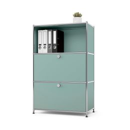 Tchibo - Kommode Metall &raquo;Cn3&laquo; mit 2 Klappenf&auml;chern - 77x40x120,5cm - chrom - Stahl / Aluminium / Kunststoff