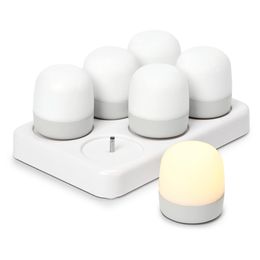 Tchibo - 6 LED-Outdoor-Akku-Teelichter - creme