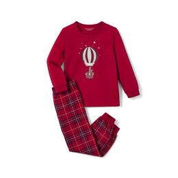 Tchibo - Kinder-Pyjama &raquo;Ballon&laquo; - Baby - Gr. 86/92 - wei&szlig;/kariert