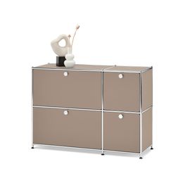 Tchibo - Sideboard Metall &raquo;Cn3&laquo; mit 4 Klappenf&auml;chern - 115,5x40x82,5cm - taupe -
