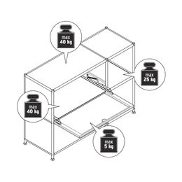 Tchibo - Sideboard Metall &raquo;Cn3&laquo; mit 2 Klappenf&auml;chern - 116x40x85,5cm - chrom -