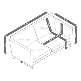 Tchibo - 3-Sitzer-Sofa - 187x95x84cm - schwarz -
