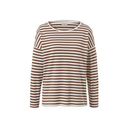 Tchibo - Gestreiftes Langarmshirt - Damen - Gr. S - beige/gestreift