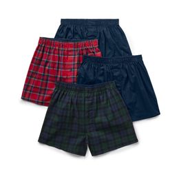 Tchibo - 4 Flanell-Boxershorts - Herren - Gr. L/6 - dunkelblau/kariert