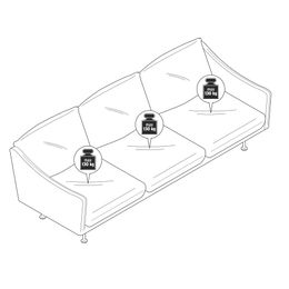 Tchibo - 3-Sitzer-Sofa - 257x95x86cm - schwarz -
