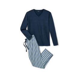 Tchibo - Pyjama - Herren - Gr. S - dunkelblau/gestreift