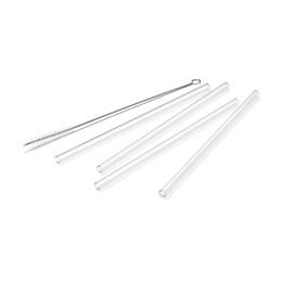 Tchibo - 4 Glas-Trinkhalme - silber