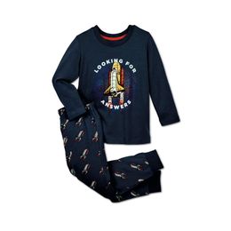 Tchibo - Glow-in-the-dark-Pyjama - Gr. 122/128 - blau/print