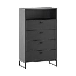 Tchibo - Highboard &raquo;Savino&laquo; - 60x33x104cm - schwarz - Holz / Metall