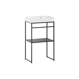 Tchibo - Waschtisch &raquo;Savino&laquo; - 50x36x90cm - schwarz - Stahl / Holz