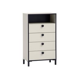 Tchibo - Kommode &raquo;Edda&laquo; - 60,5x33x103,4cm - schwarz - Holz / Metall / Kunststoff